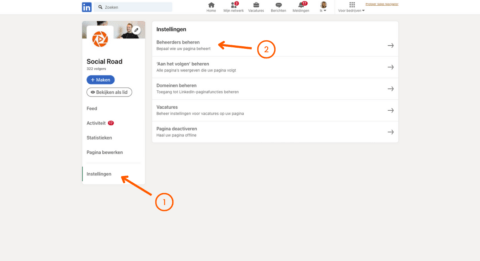 Linkedin beheerder toevoegen | Super Admin instellingen | Fellow
